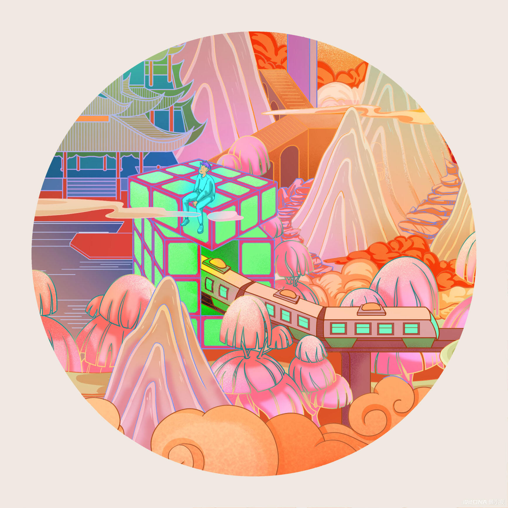 印象国潮插画设计作品 设计人才灵活用工 设计dna