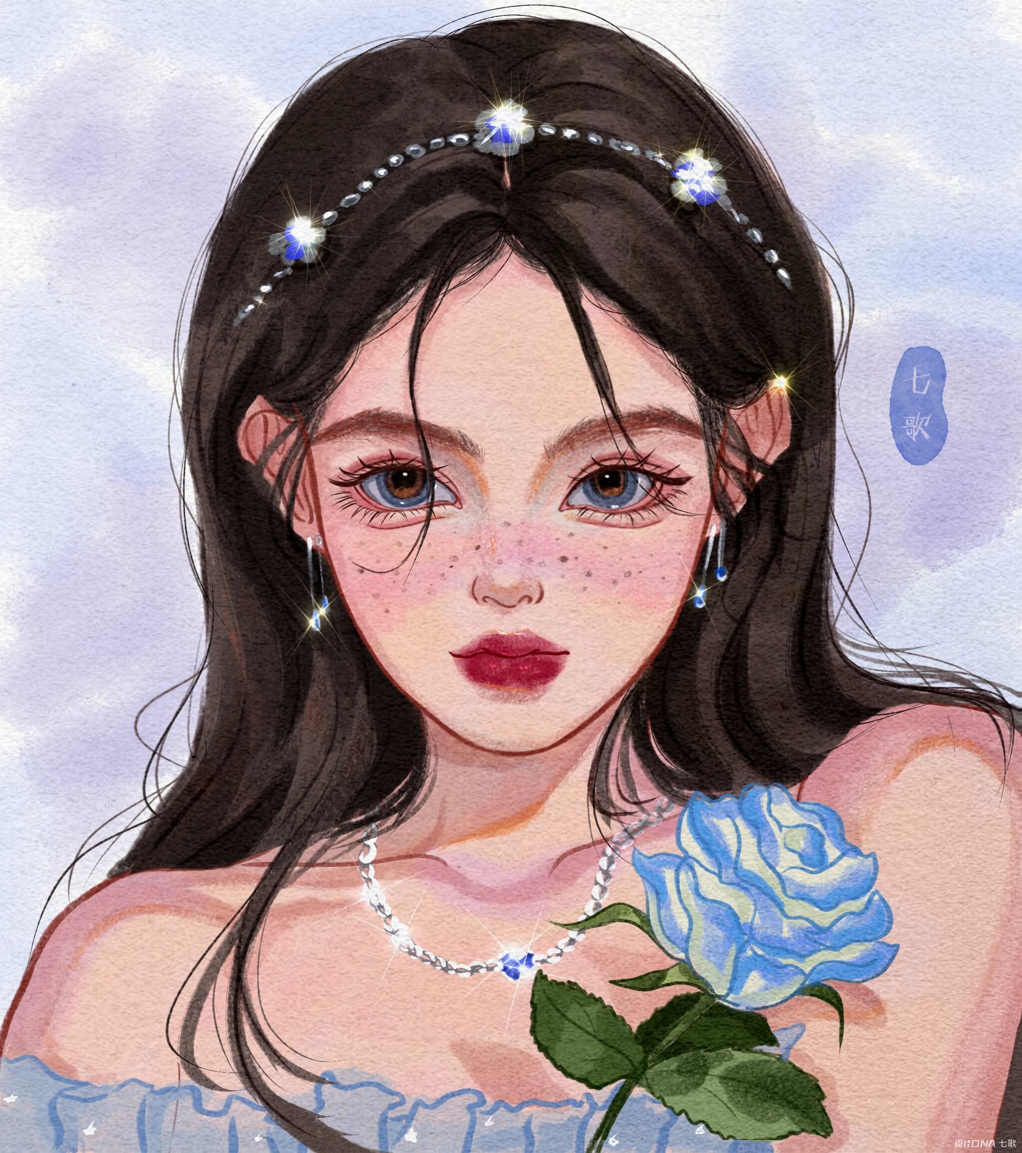 头像类插画风格插画设计作品 设计人才灵活用工 设计dna