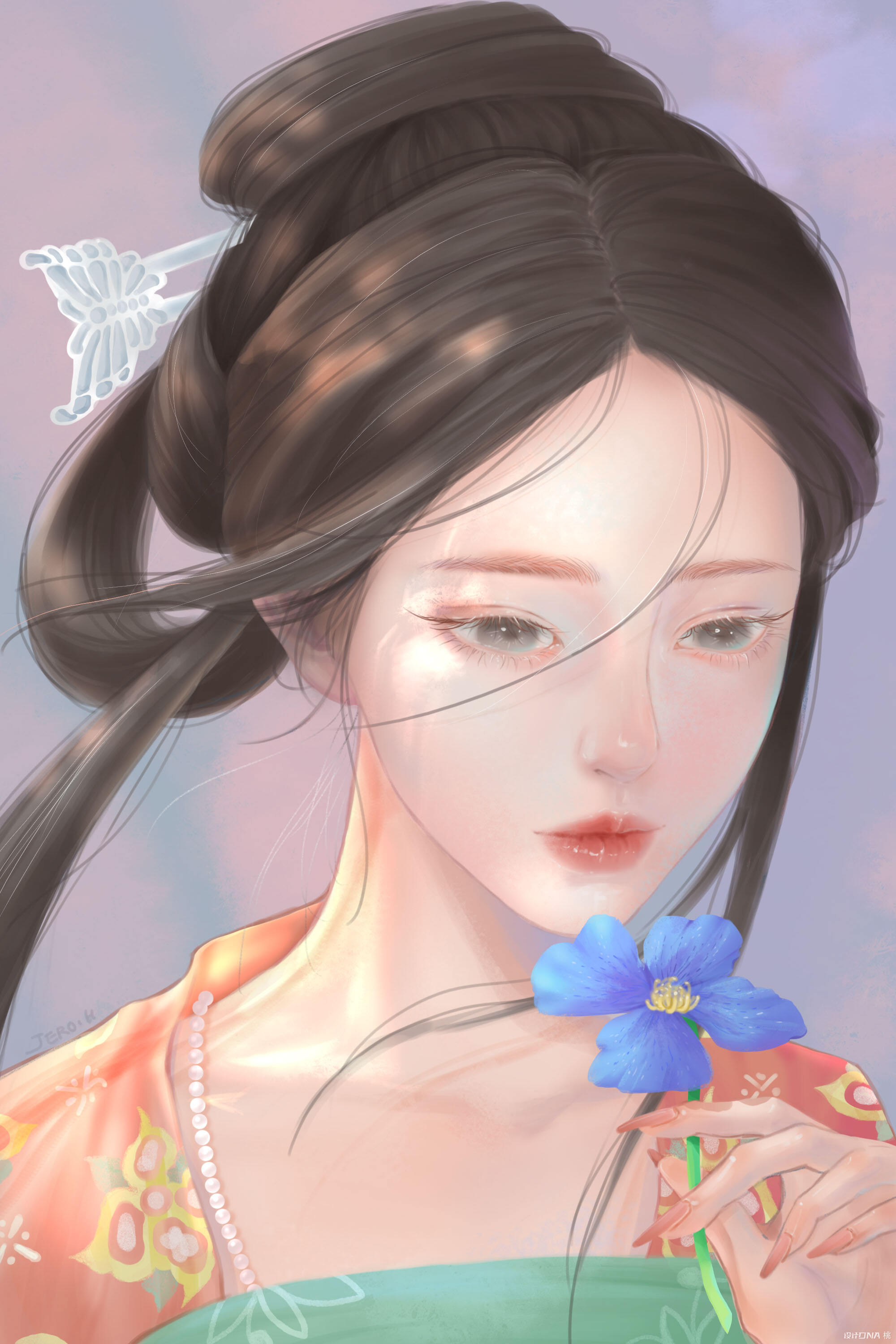 古风小姐姐风格插画设计作品 设计人才灵活用工 设计dna