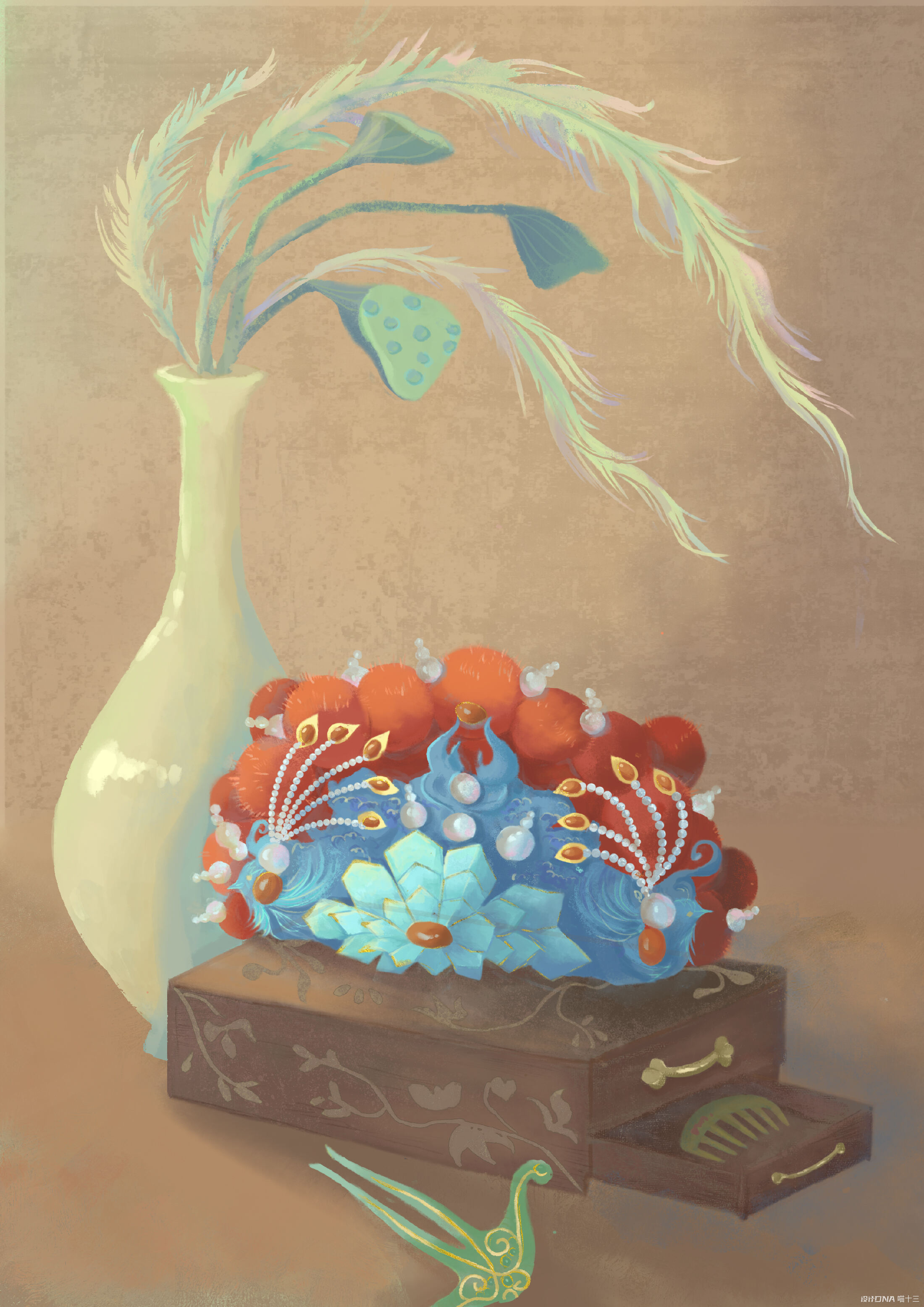 古风合集风格插画设计作品 设计人才灵活用工 设计dna