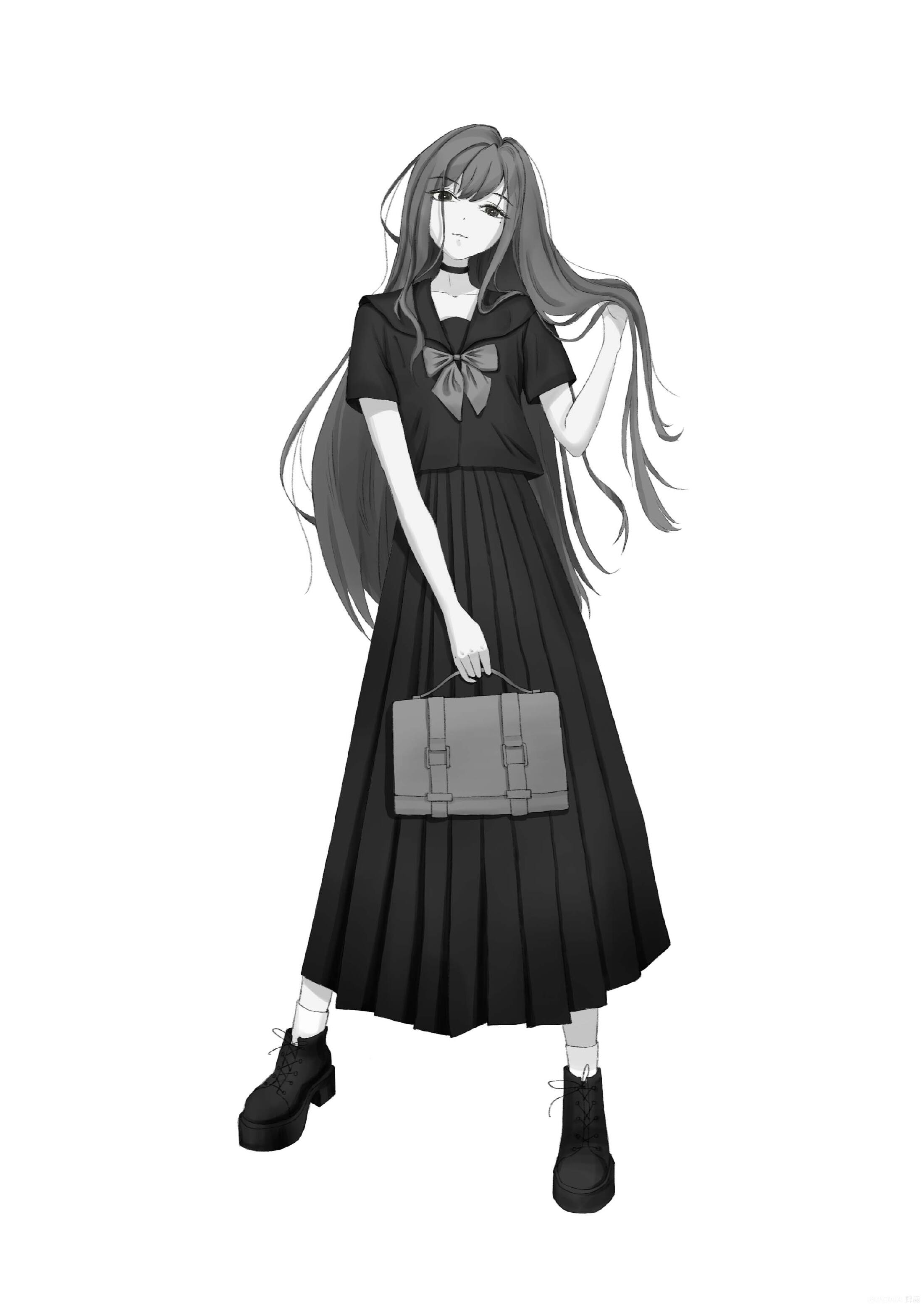 女高中生系列三 不良少女风格插画设计作品 设计人才灵活用工 设计dna