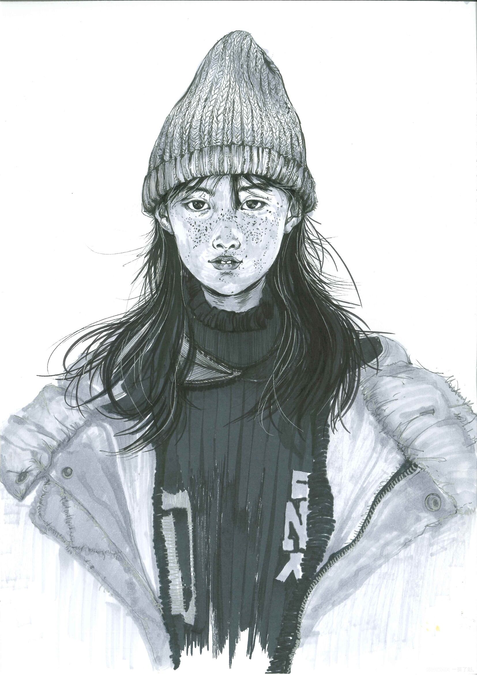 女孩风格插画设计作品 设计人才灵活用工 设计dna
