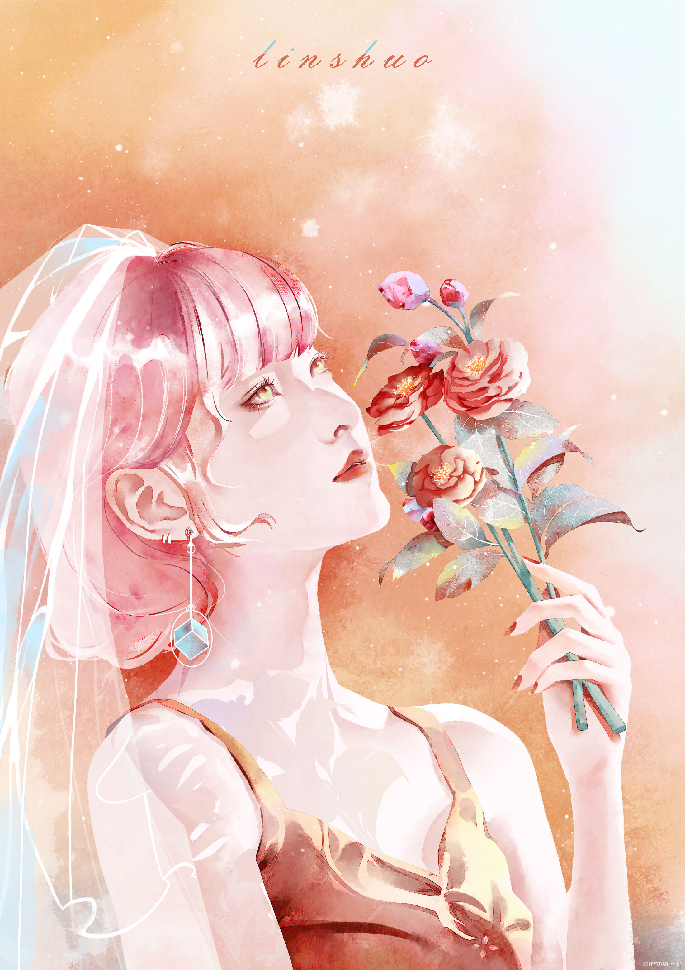 水彩风格插画设计作品 设计人才灵活用工 设计dna